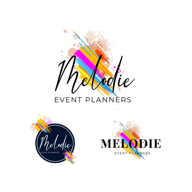 Premade Colorful Event Planner Logo Design and Branding Music - Etsy