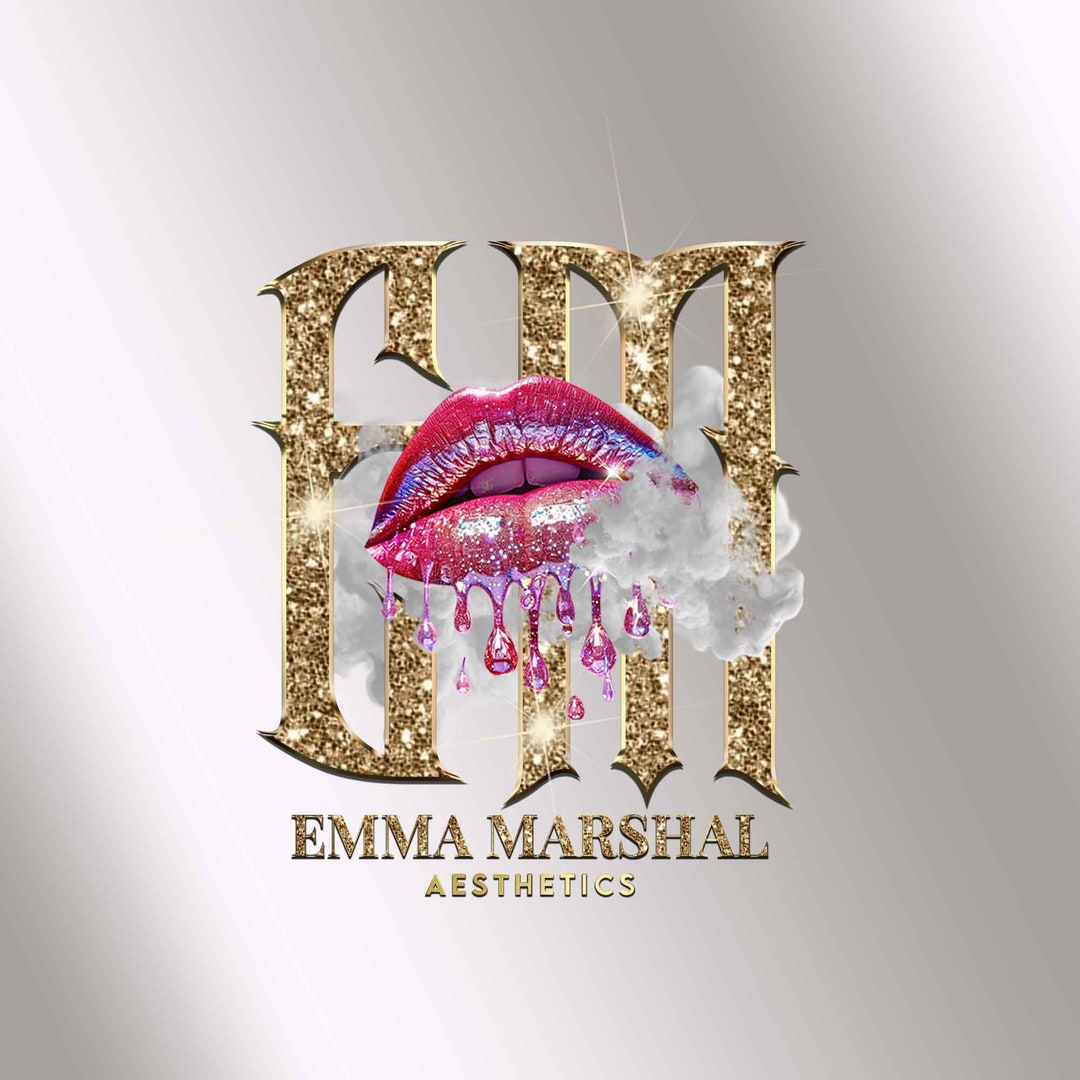Modern Glittery Pink Lips Logo Design, Aesthetics Logo, 24 Hours ...