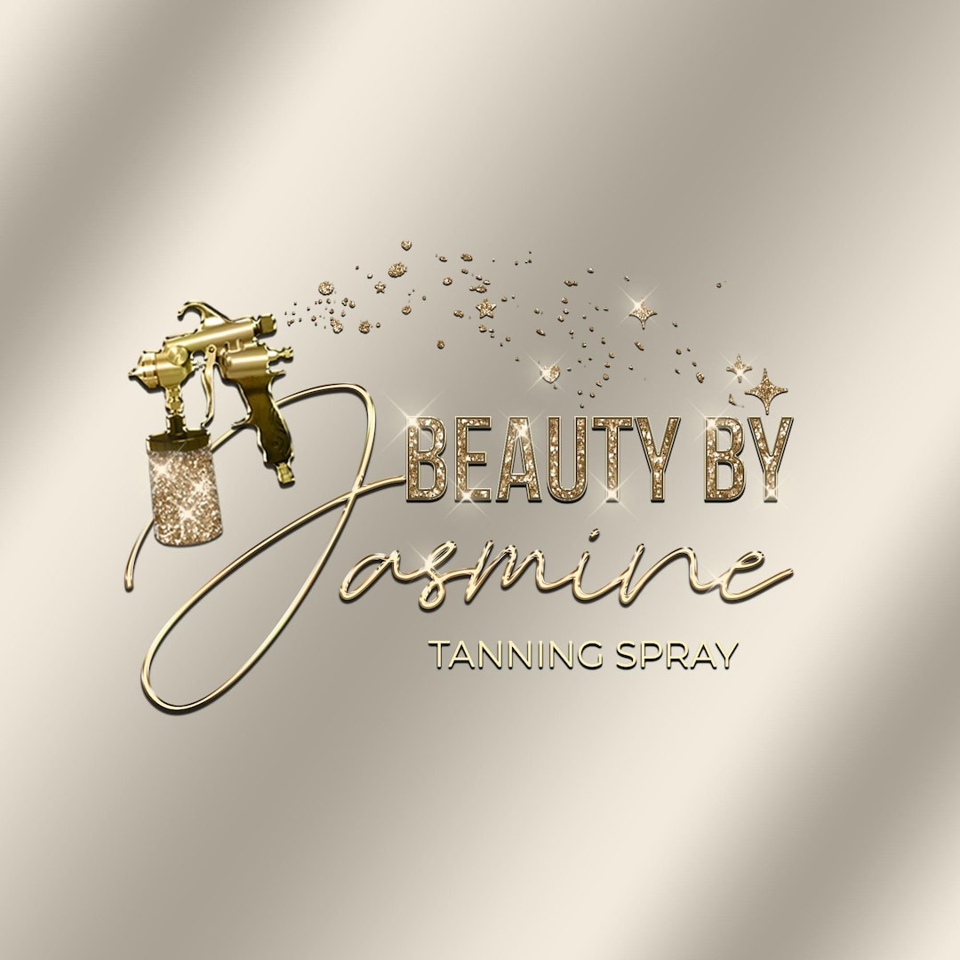 Digital Gold Shiny Spray Tanning Logo Design, Spray Glitter Logo Design ...