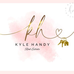 Modern Feminine Real Estate Logo Design, Watercolor Real Estate Logo ...