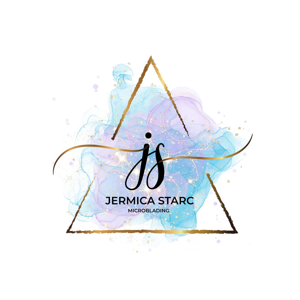 Pink Turquoise and Gold Triangle Logo Design Modern Stylish - Etsy