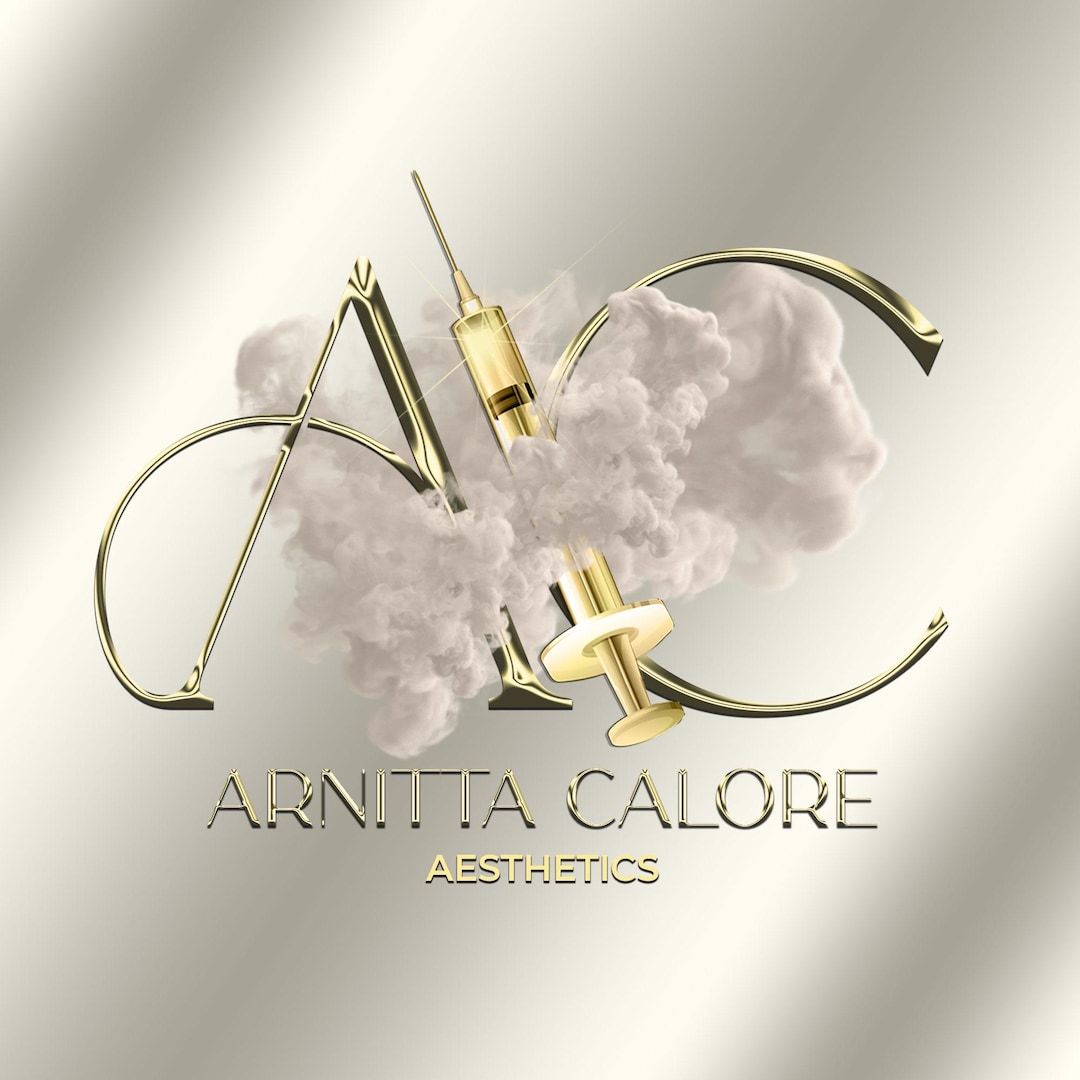 Digital Modern Gold Aesthetics Syringe Logo Design, Beauty Logo, Derma ...