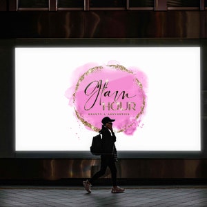 Modern Shiny Logo Design, Premade Logo, Watercolor Logo, Feminine Logo ...