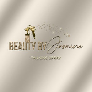 Digital Gold Shiny Spray Tanning Logo Design, Spray Glitter Logo Design ...