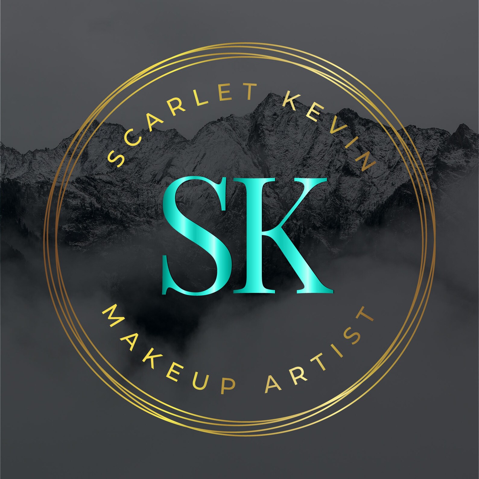 Premade Teal and Gold Logo Design Unique Teal Blue Logo - Etsy