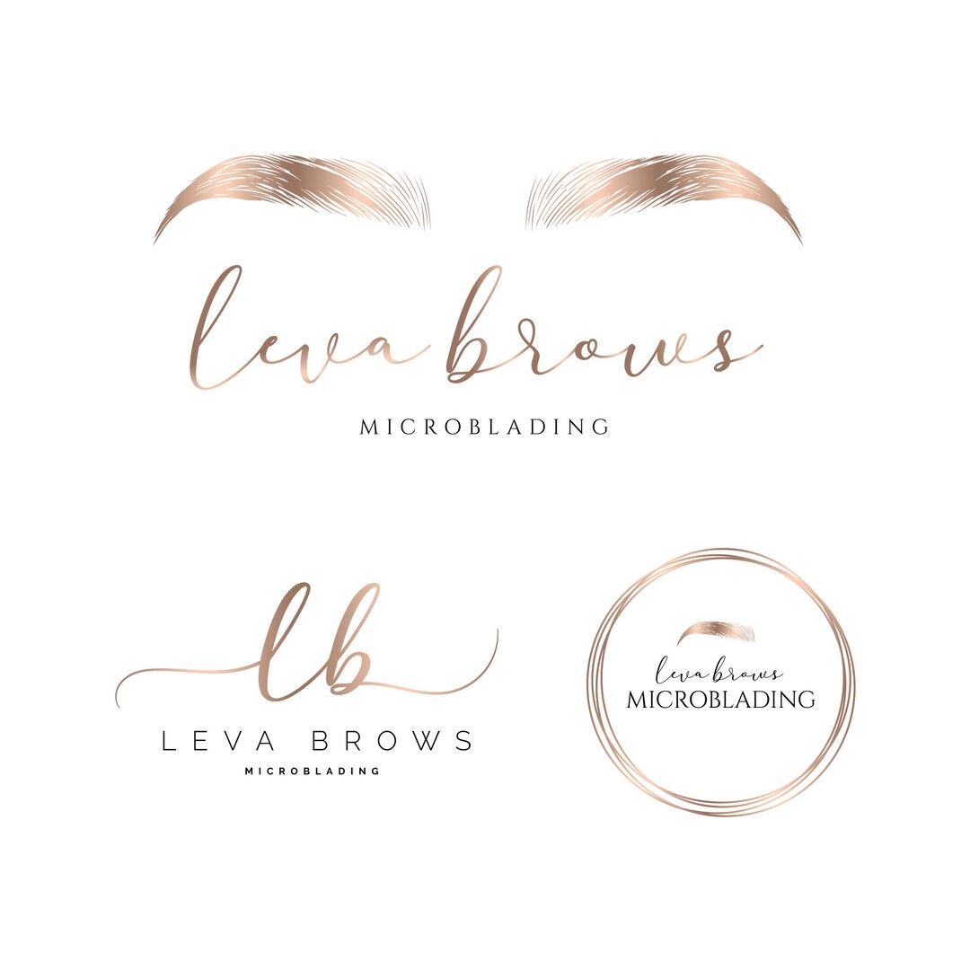 Premade Brows Logo Design, Rose Gold Brows, Logo Design, Metallic Brows ...