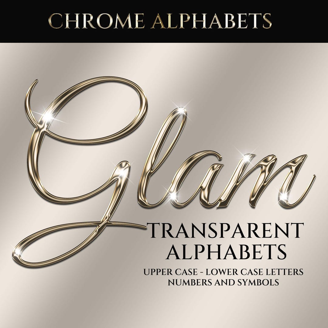 Digital Transparent Gold Alphabets, Gold Script Font Letters, Gold ...
