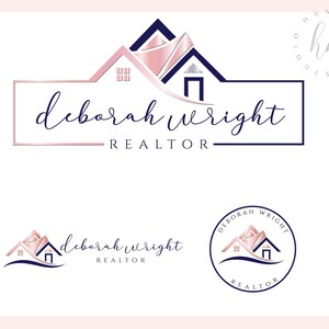 Beautiful Pink and Navy Realtor Logo Design, Real Estate Logo, House ...