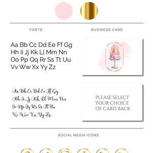 Watercolor Glittery Cake Logo Design, Gold and Pink Metallic Cake Logo ...