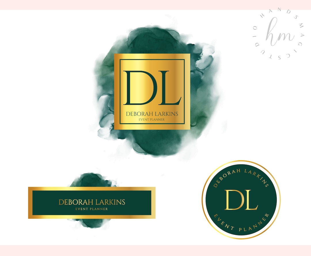 Modern Green and Gold Logo Design, Metallic Gold Logo Design, Green ...