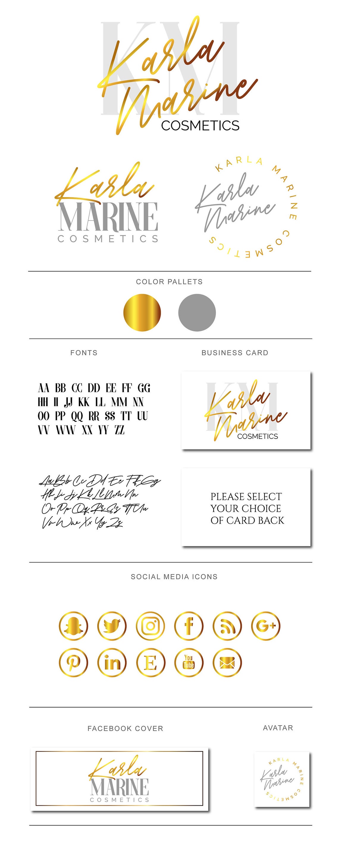 Premade Gold Metallic Logo Design Stylish Logo Logo Design | Etsy