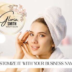 Modern Beige Floral Editable Logo Design, Instant Download, DIY Logo ...