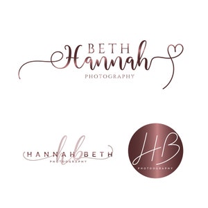 Premade Rose Gold Metallic Logo Design, Beauty Logo, Interior Logo ...