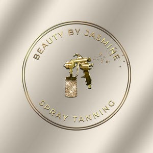 Digital Gold Shiny Spray Tanning Logo Design, Spray Glitter Logo Design ...