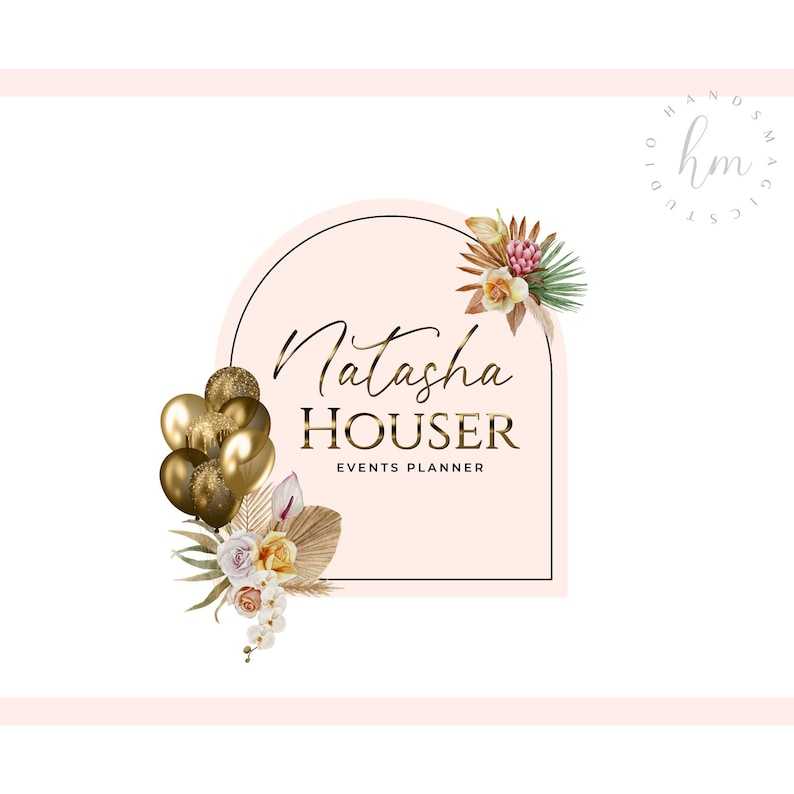 Digital Modern Balloons and Flowers Logo, 24 HOURS DELIVERY, Events ...