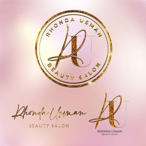 Premade Bronze Metallic Logo Design, Beauty Salon Logo, Hairstylist ...