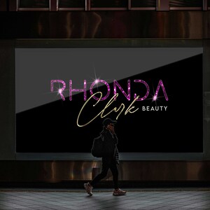 Premade Pink and Gold Shiny Logo Design, Beauty Logo, Salon Logo ...