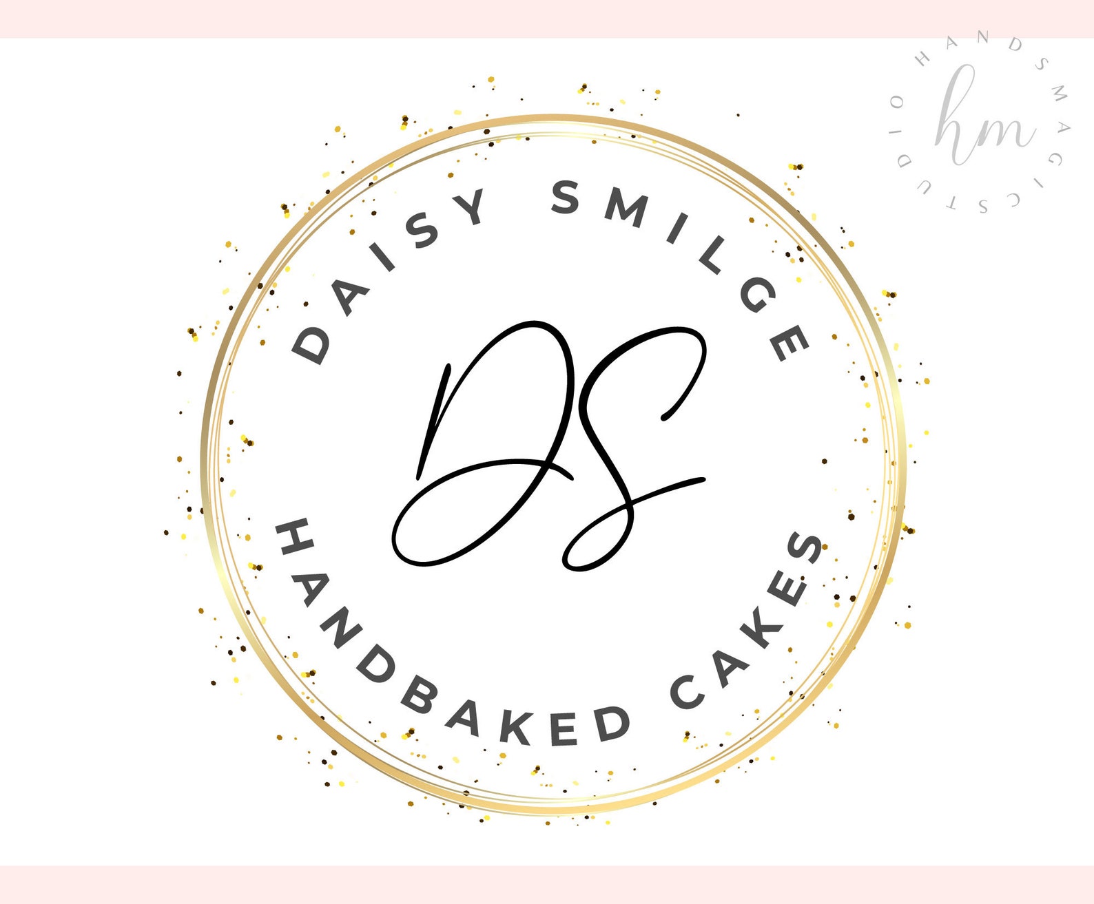Pink and Gold Glittery Cake Logo Design Bakery Logo Baking - Etsy