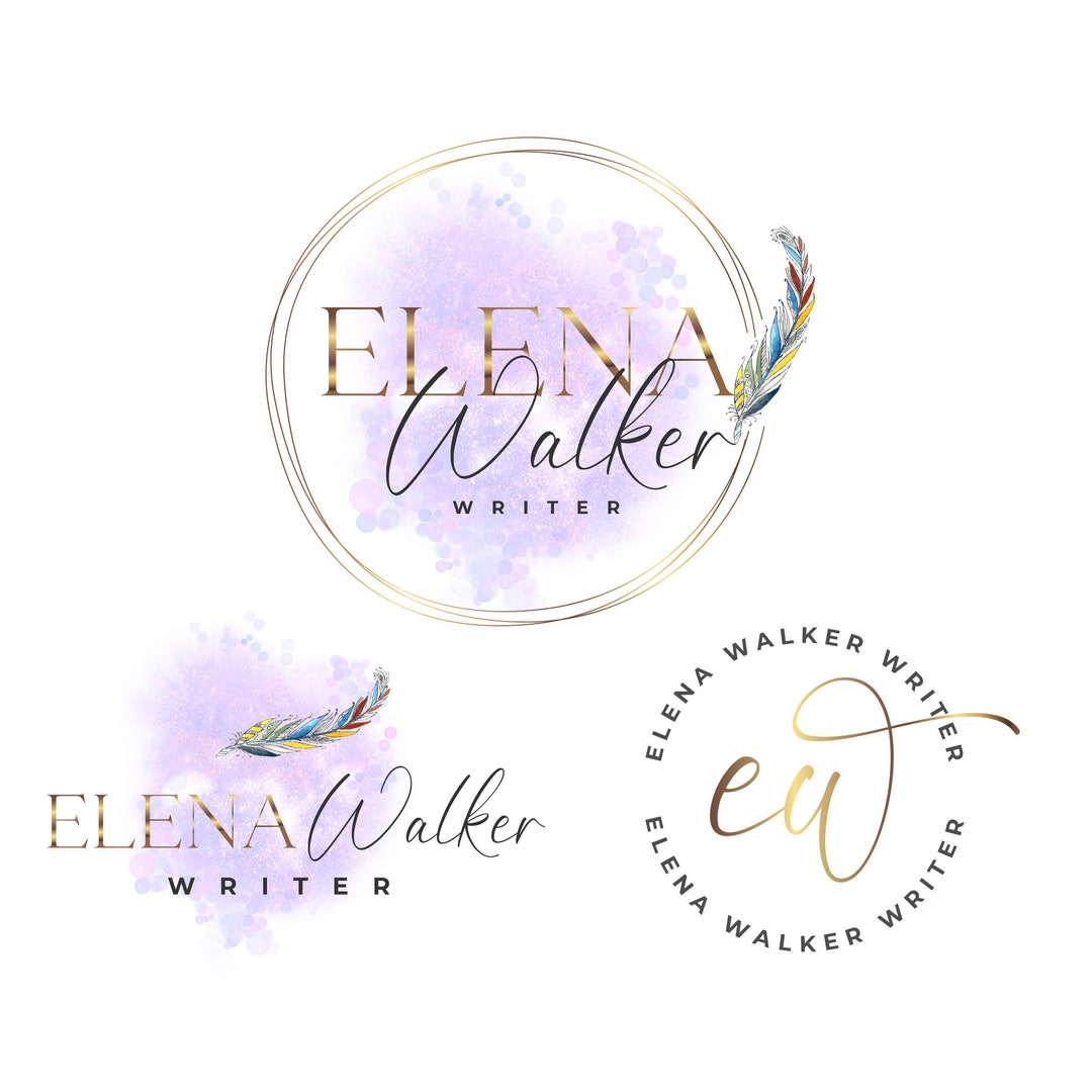 Digital Multicolored Feather Logo Design, Notary Public Logo, Writer ...