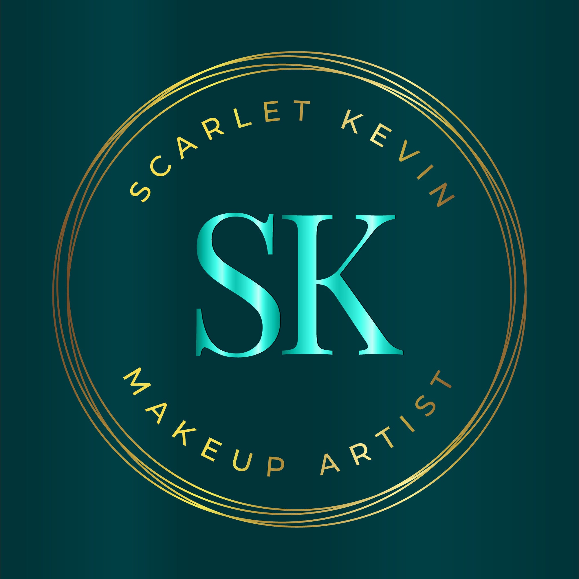 Premade Teal and Gold Logo Design Unique Teal Blue Logo - Etsy