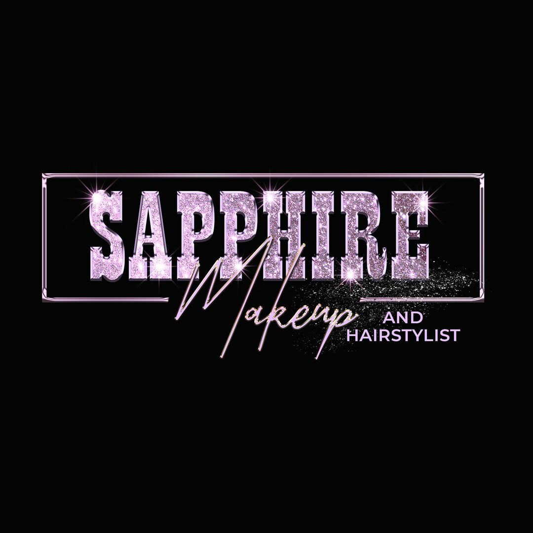 Digital Purple and Black Glittery Logo Design, Beauty Logo, Salon Logo ...