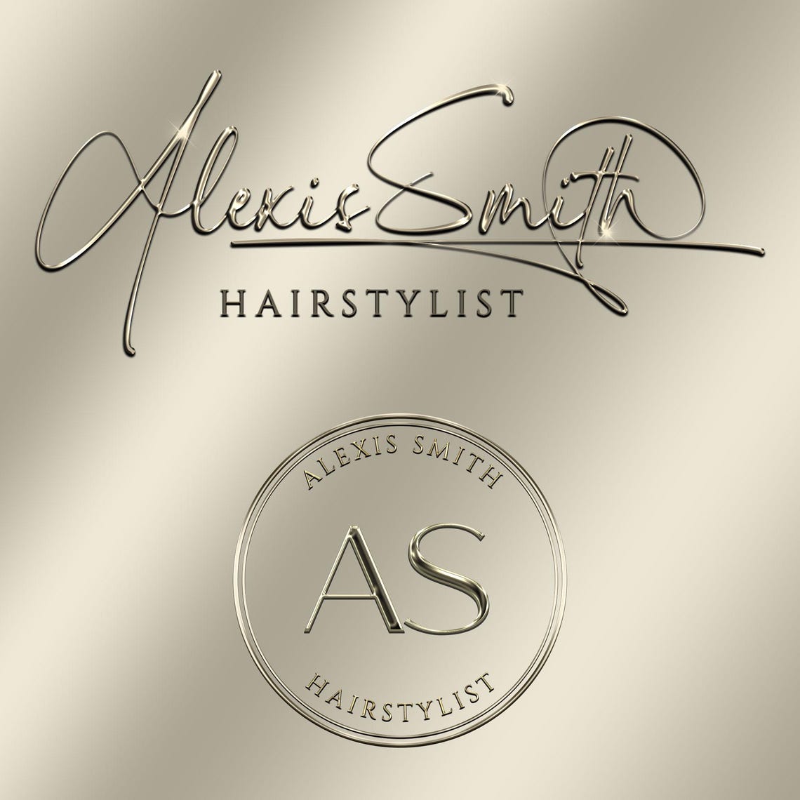 Digital Modern Metallic Brown Gold Logo Design, Brows Logo, Hairstylist ...