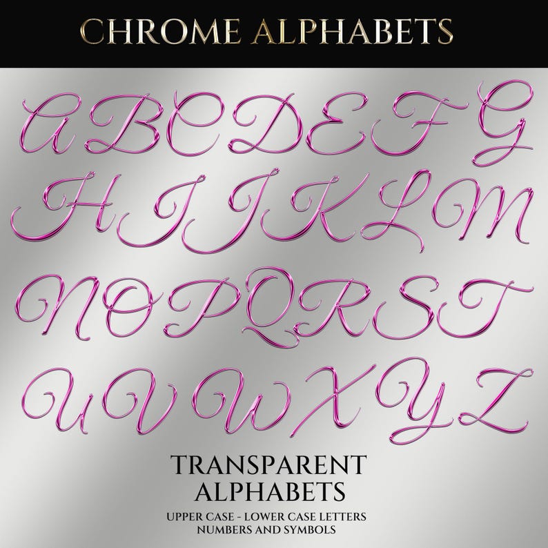 Shiny Pink Cursive PNG Letters, Transparent Alphabets, DIY Logo Making ...