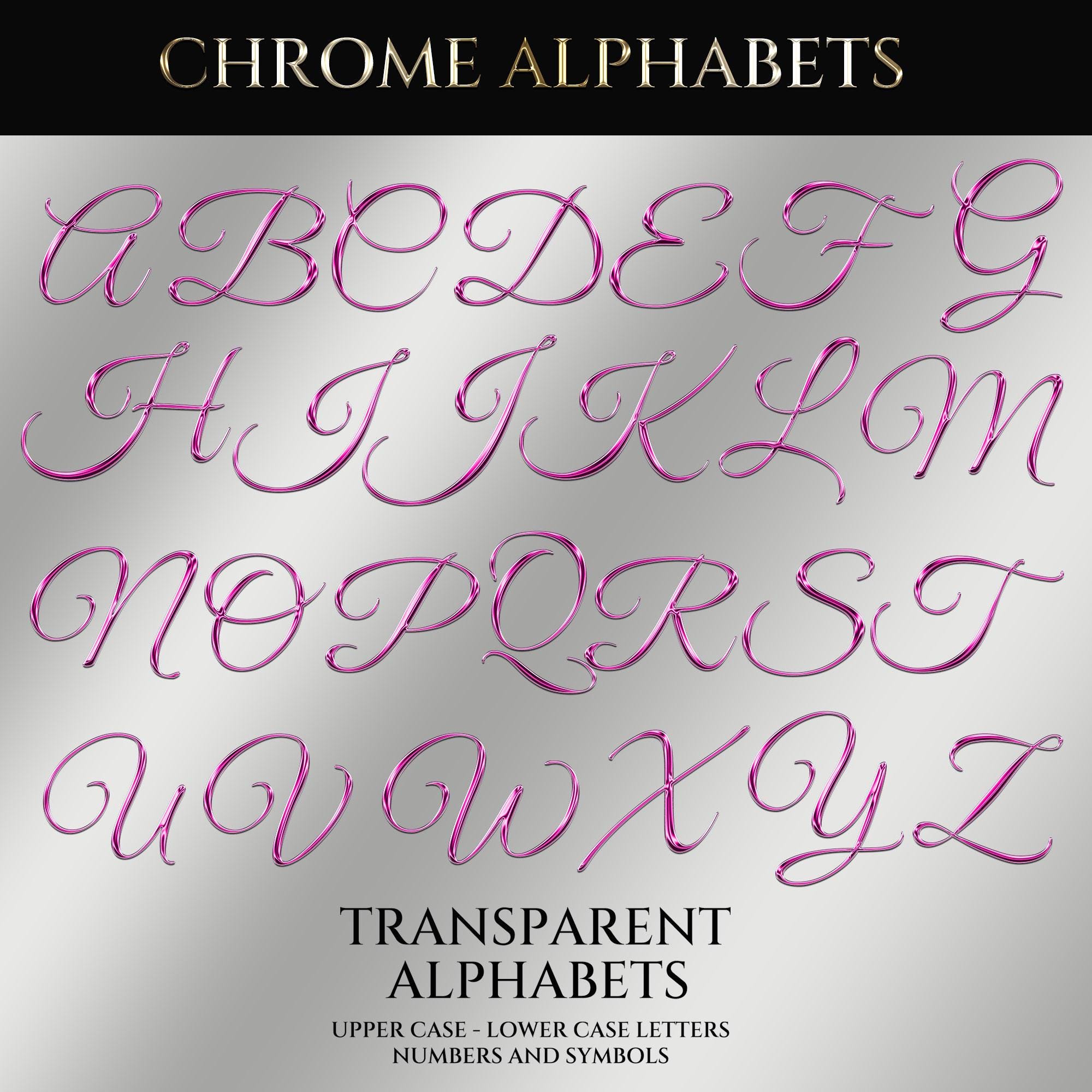 Shiny Pink Cursive PNG Letters, Transparent Alphabets, DIY Logo Making ...