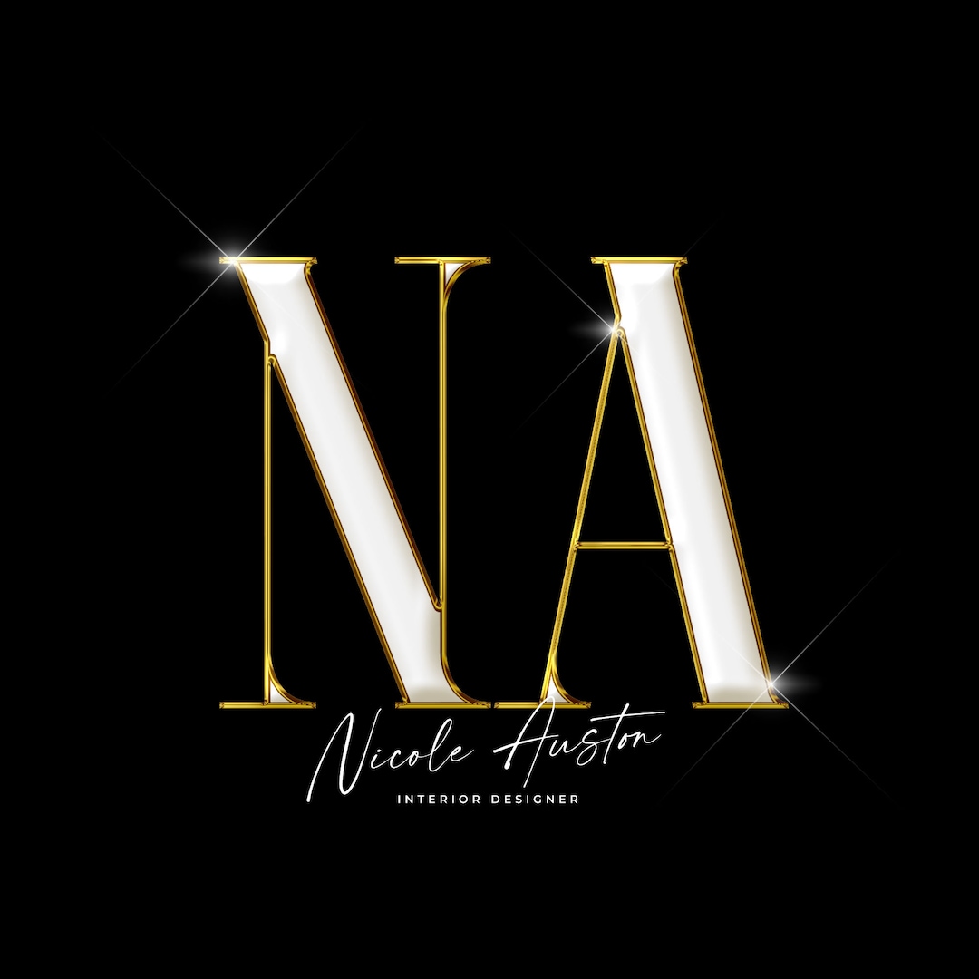Premade White and Gold Sparkly Logo Design, Metallic Gold Logo Design ...