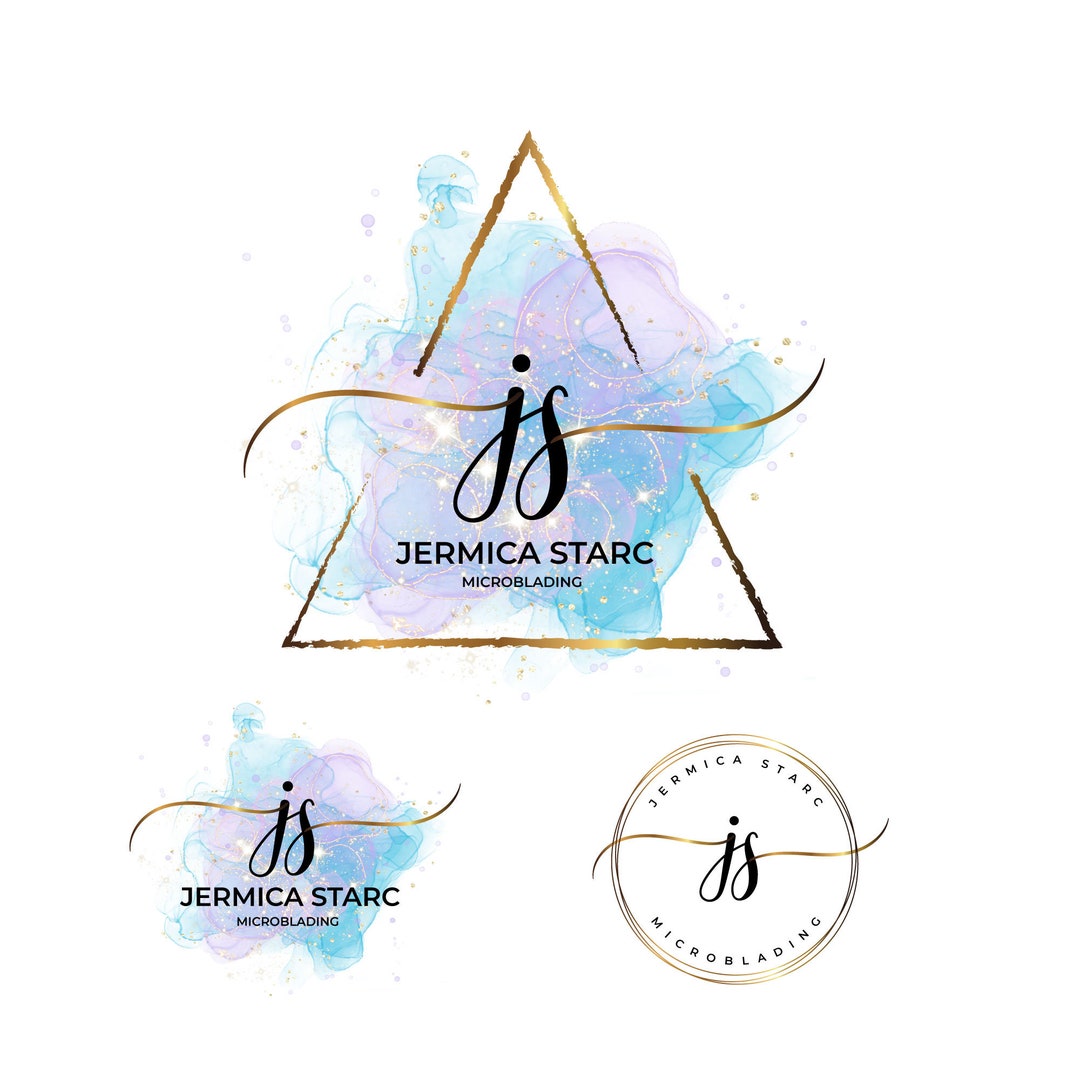 Pink Turquoise and Gold Triangle Logo Design, Modern Stylish Logo ...
