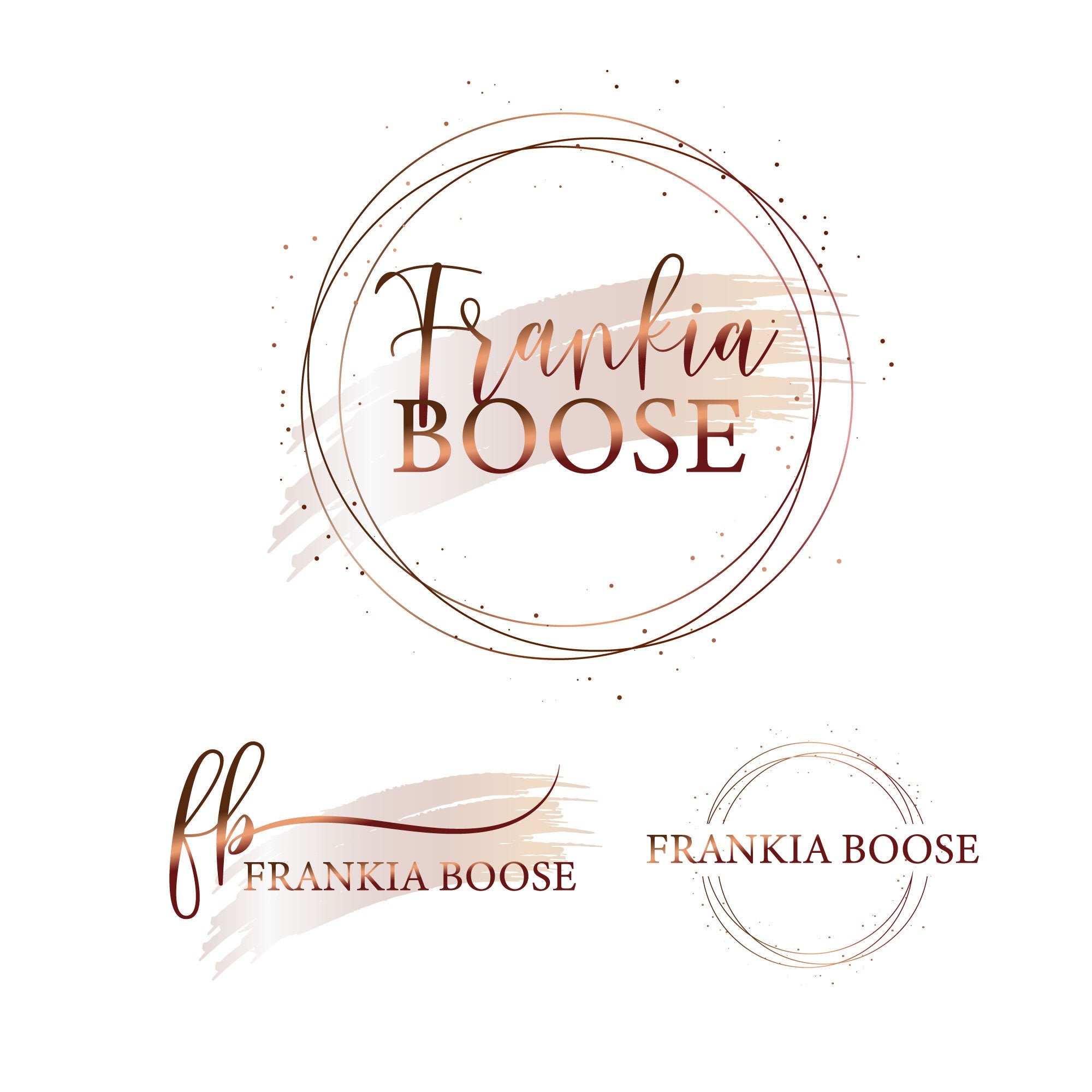 Premade Rose Gold Bronze Metallic Round Logo Design Foil - Etsy