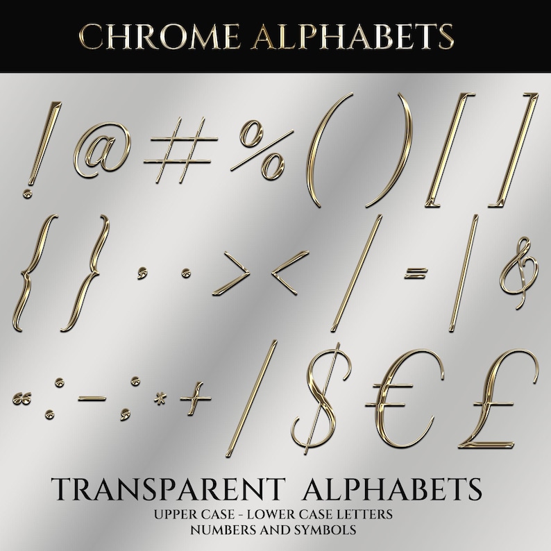 Digital Transparent Gold Alphabets, Gold Script Font Letters, Gold ...