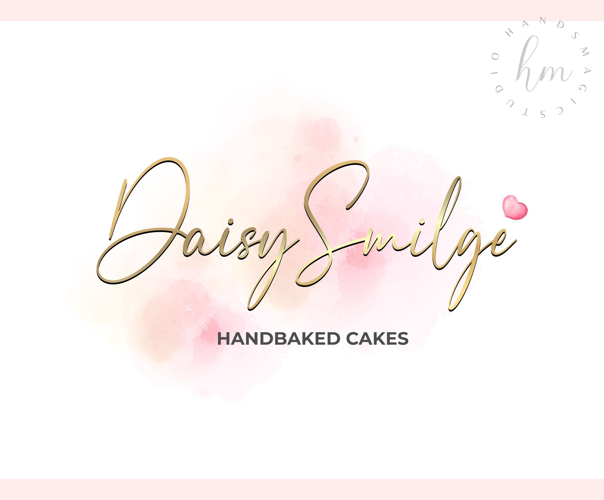 Pink and Gold Glittery Cake Logo Design Bakery Logo Baking - Etsy