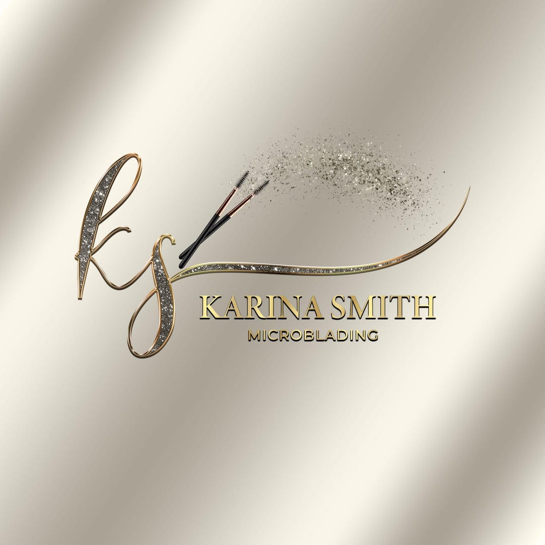 Digital Modern Spoolie Brush Logo Design, Glitter Logo Design ...