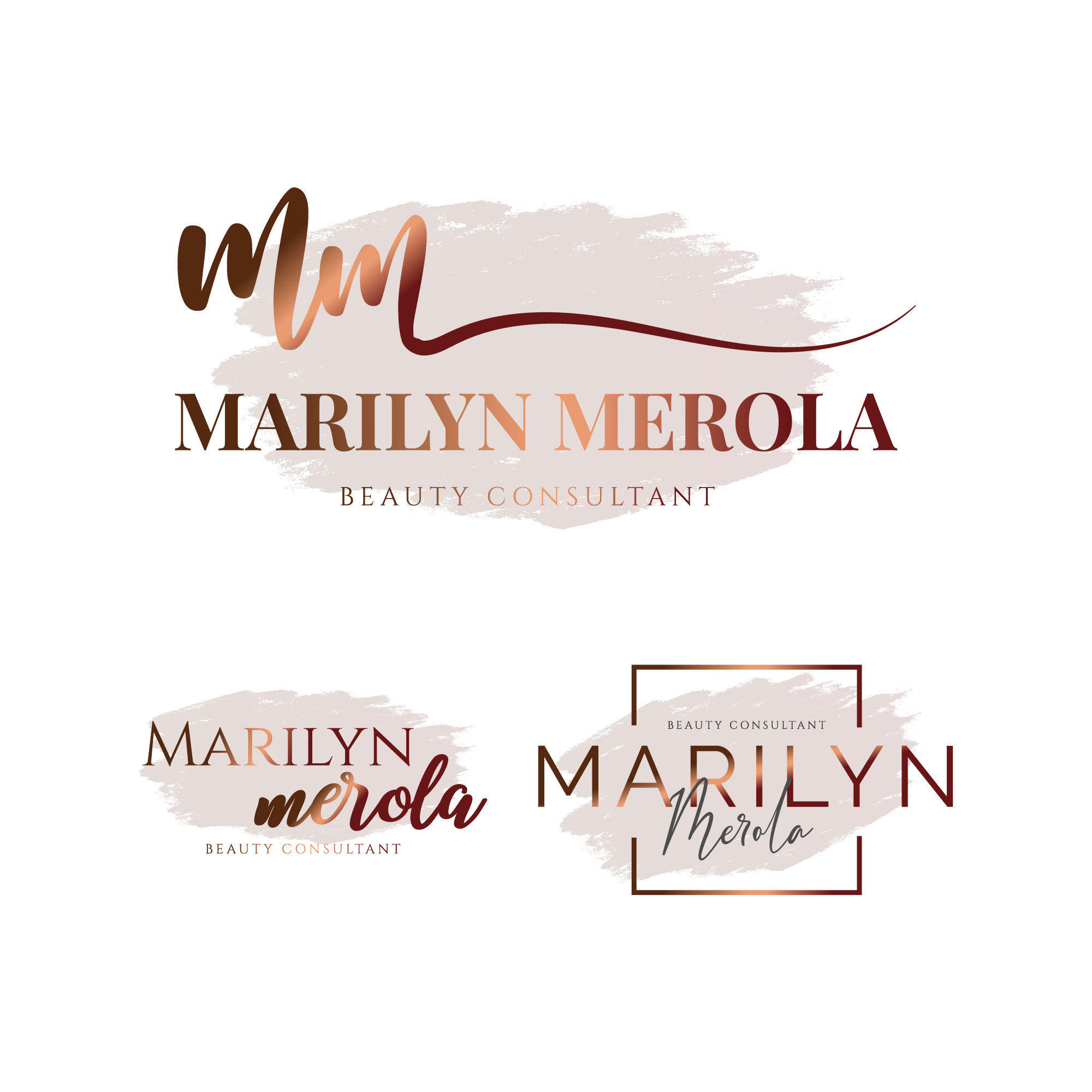 Premade Rose Gold and Bronze Simple Logo Design Beauty Logo - Etsy ...