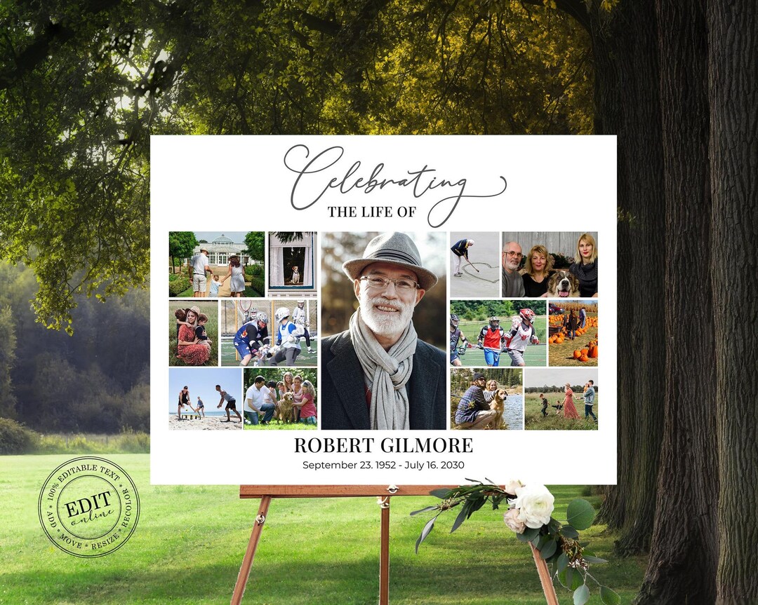 Funeral Welcome Sign Template Memorial Service Sign Funeral - Etsy