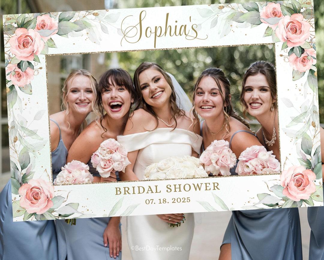 Bridal Shower Photo Prop Frame, Horizontal Social Media Frame, Hen ...