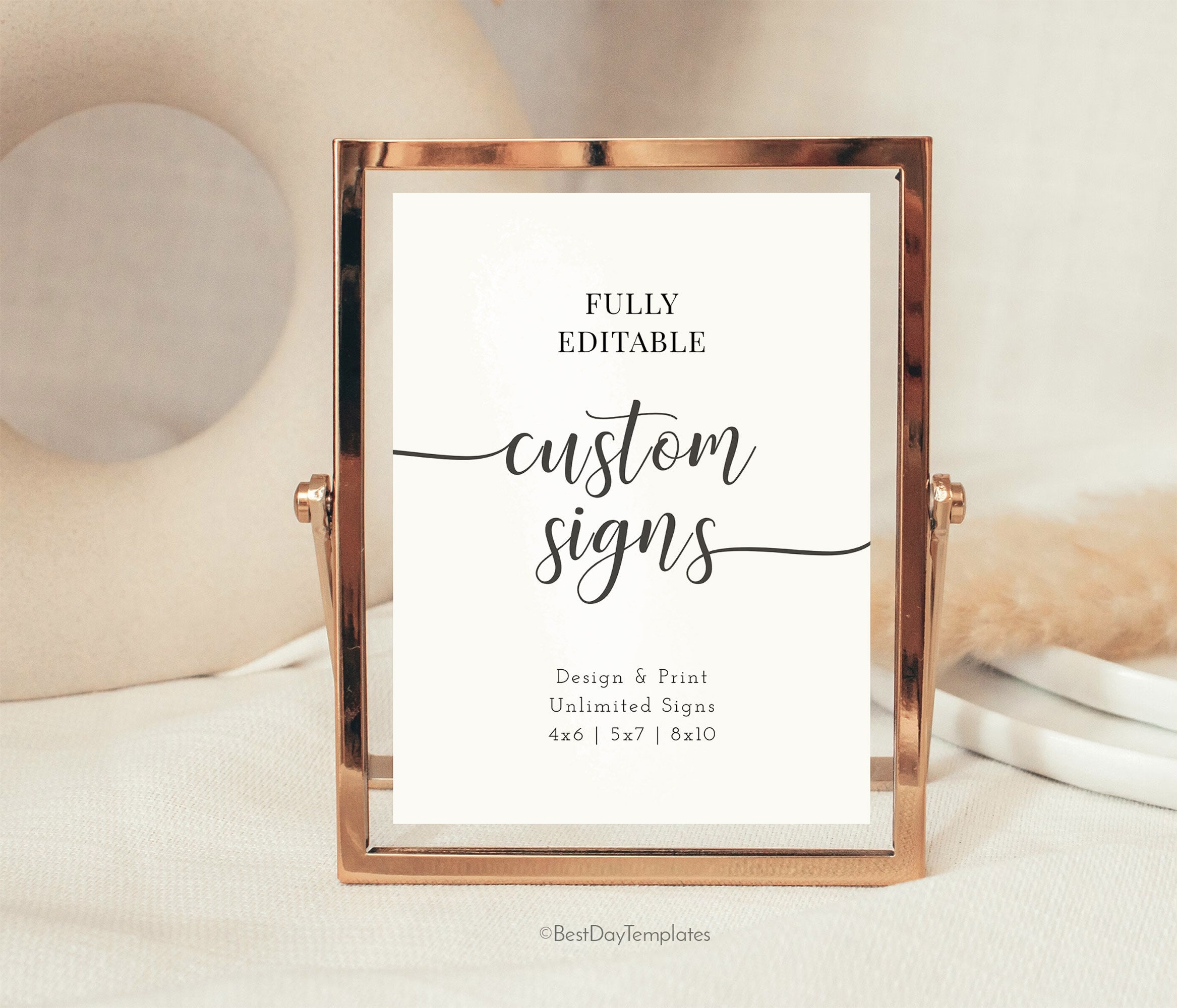 Minimalist Custom Sign Template, Bridal Shower Sign, Printable Modern ...