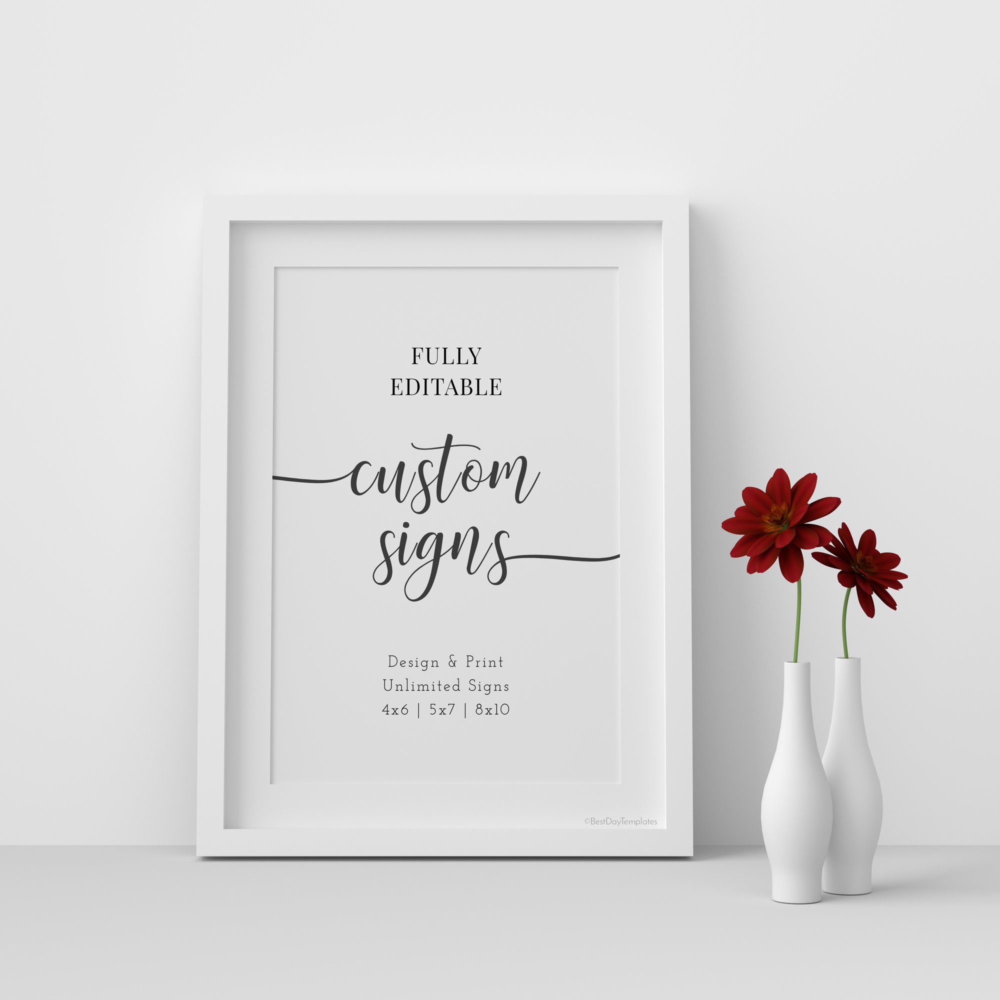Minimalist Custom Sign Template, Bridal Shower Sign, Printable Modern ...