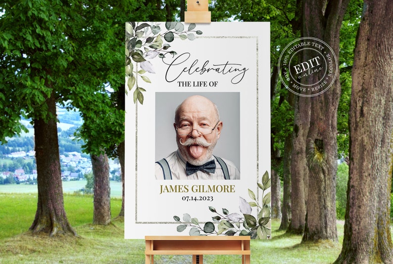 Editable Funeral Welcome Sign Template Memorial Sign - Etsy