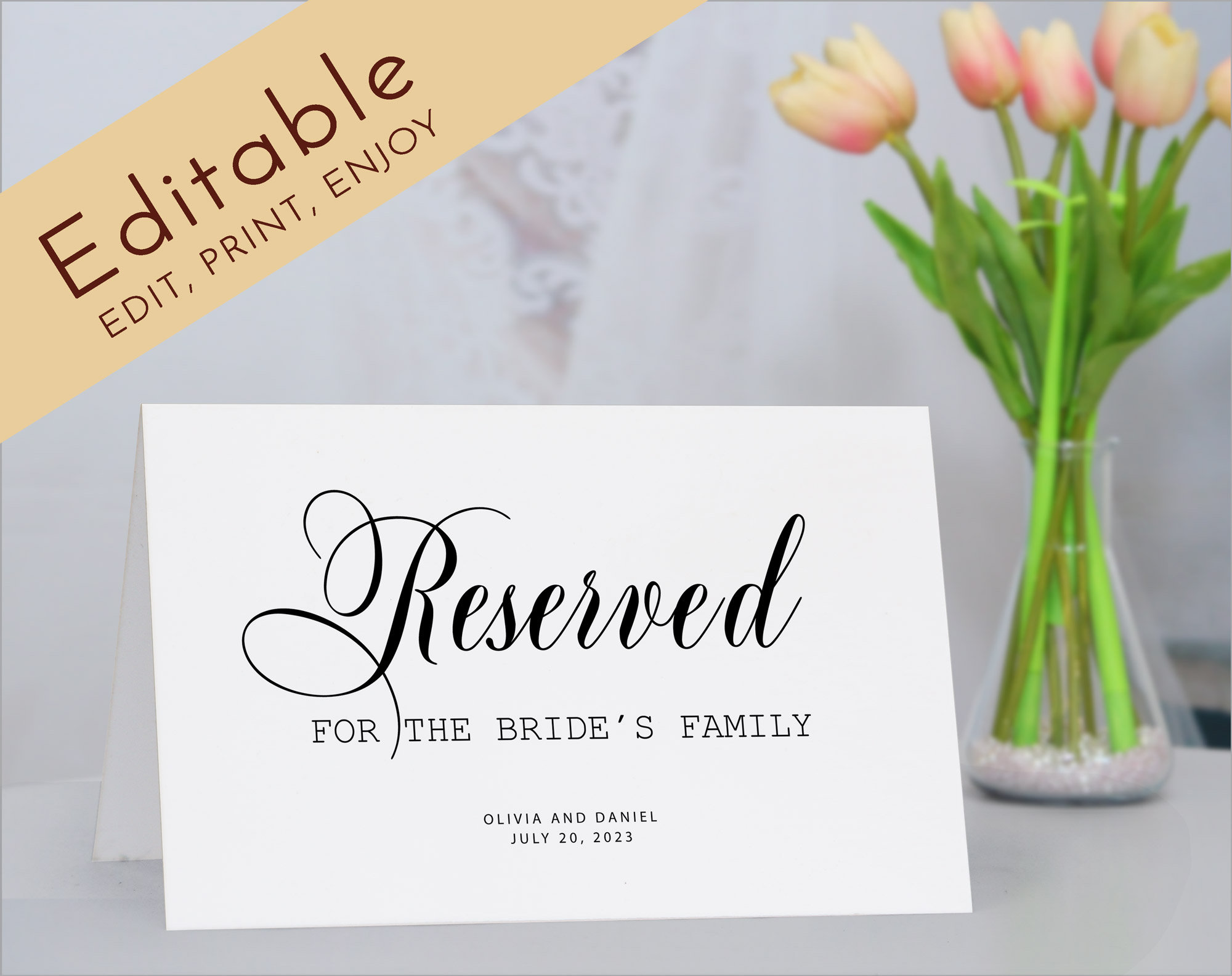 Free Printable Reserved Table Signs Template - Printable Templates
