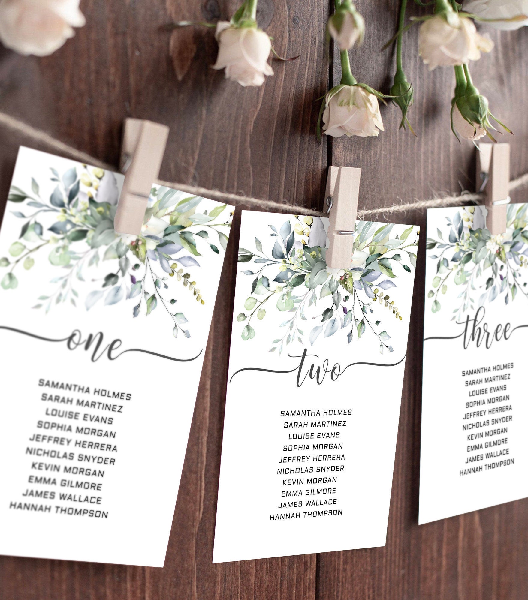 Wedding Seating Chart Template, Place Cards, Seating Plan, Table ...