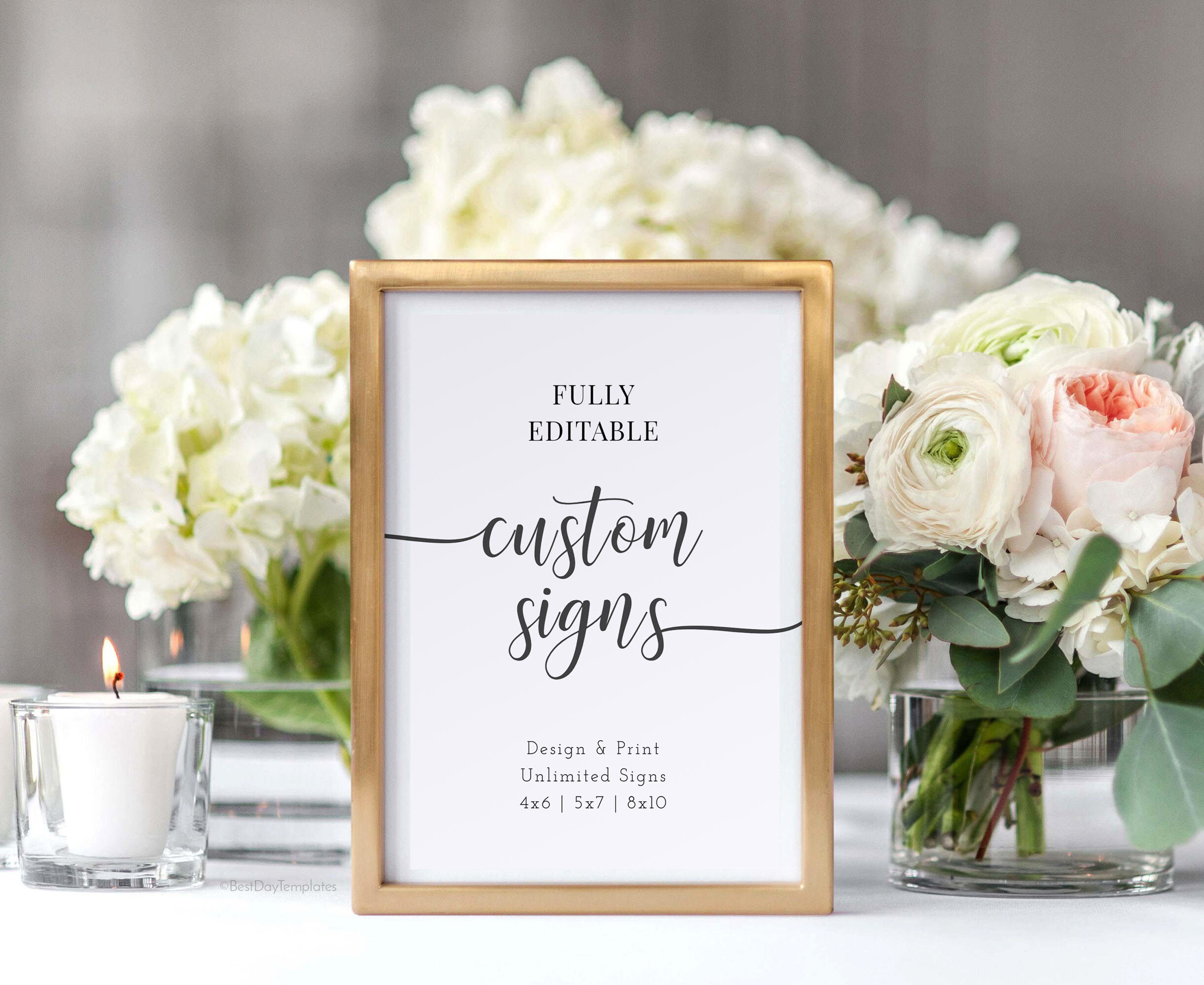 Minimalist Custom Sign Template, Bridal Shower Sign, Printable Modern ...