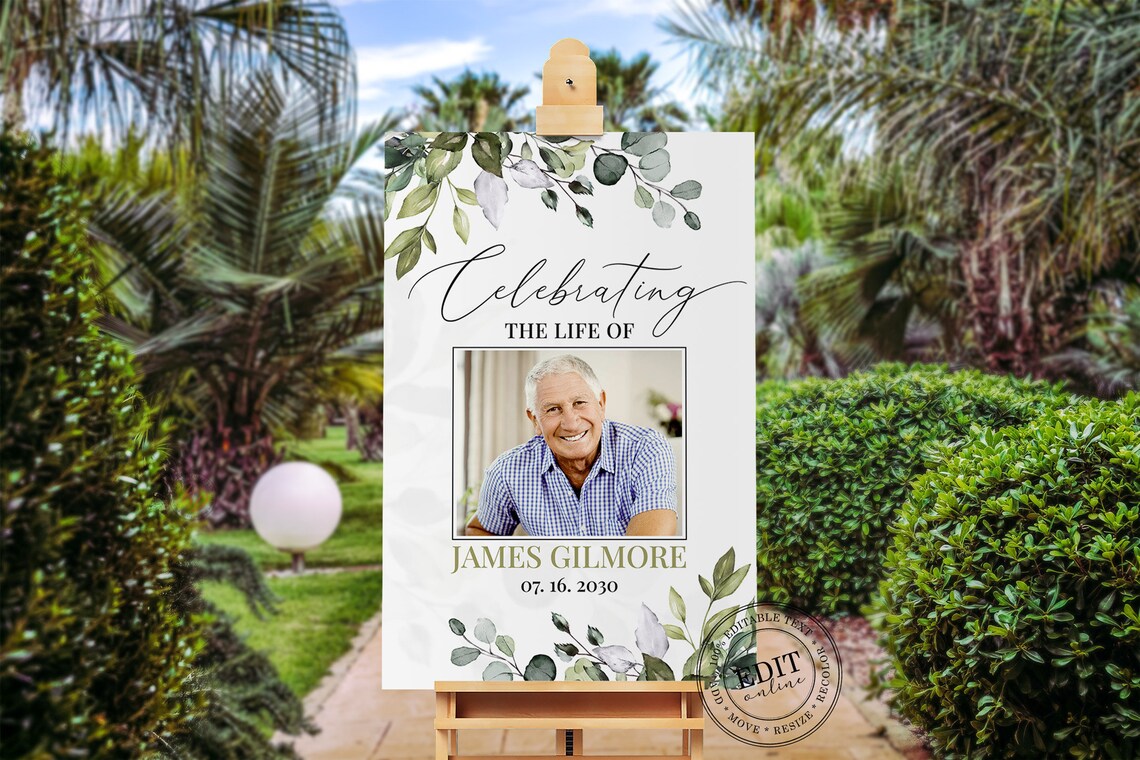 Editable Funeral Welcome Sign Template Celebration of Life - Etsy