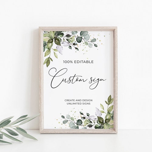 Printable CUSTOM SIGN TEMPLATE Wedding Sign Printable Editable - Etsy