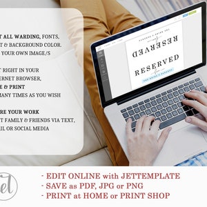 Luxury Wedding Reserved Sign Template, Printable Wedding Reserved Sign ...