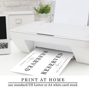 Luxury Wedding Reserved Sign Template, Printable Wedding Reserved Sign ...