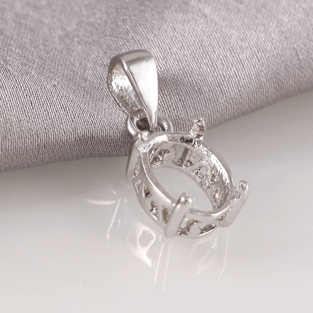 Semi Mount Pendant Sterling Silver Jewelry Stone Setting - Etsy