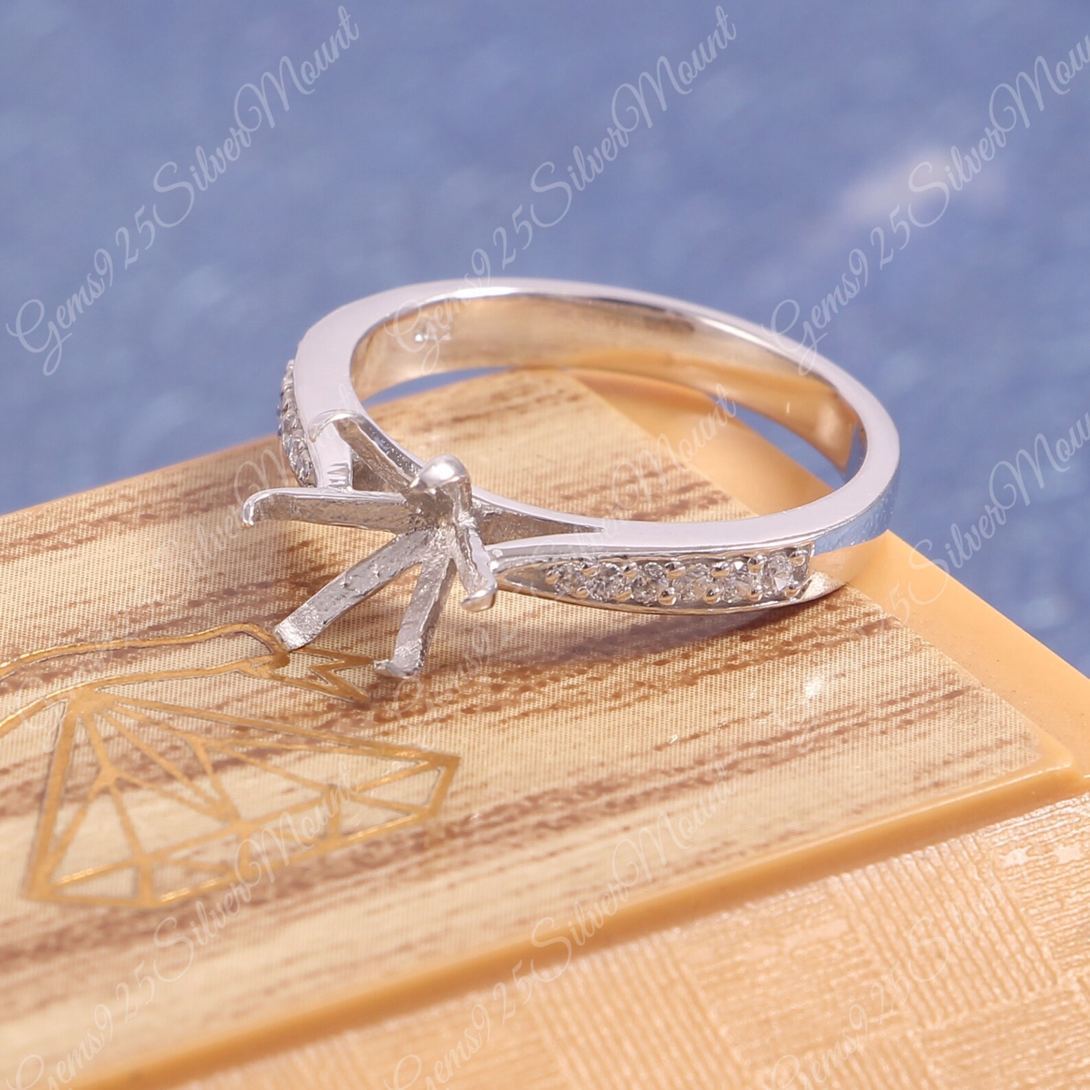 Semi Mount Ring 925 Sterling Silver Jewelry Stone Setting Size - Etsy