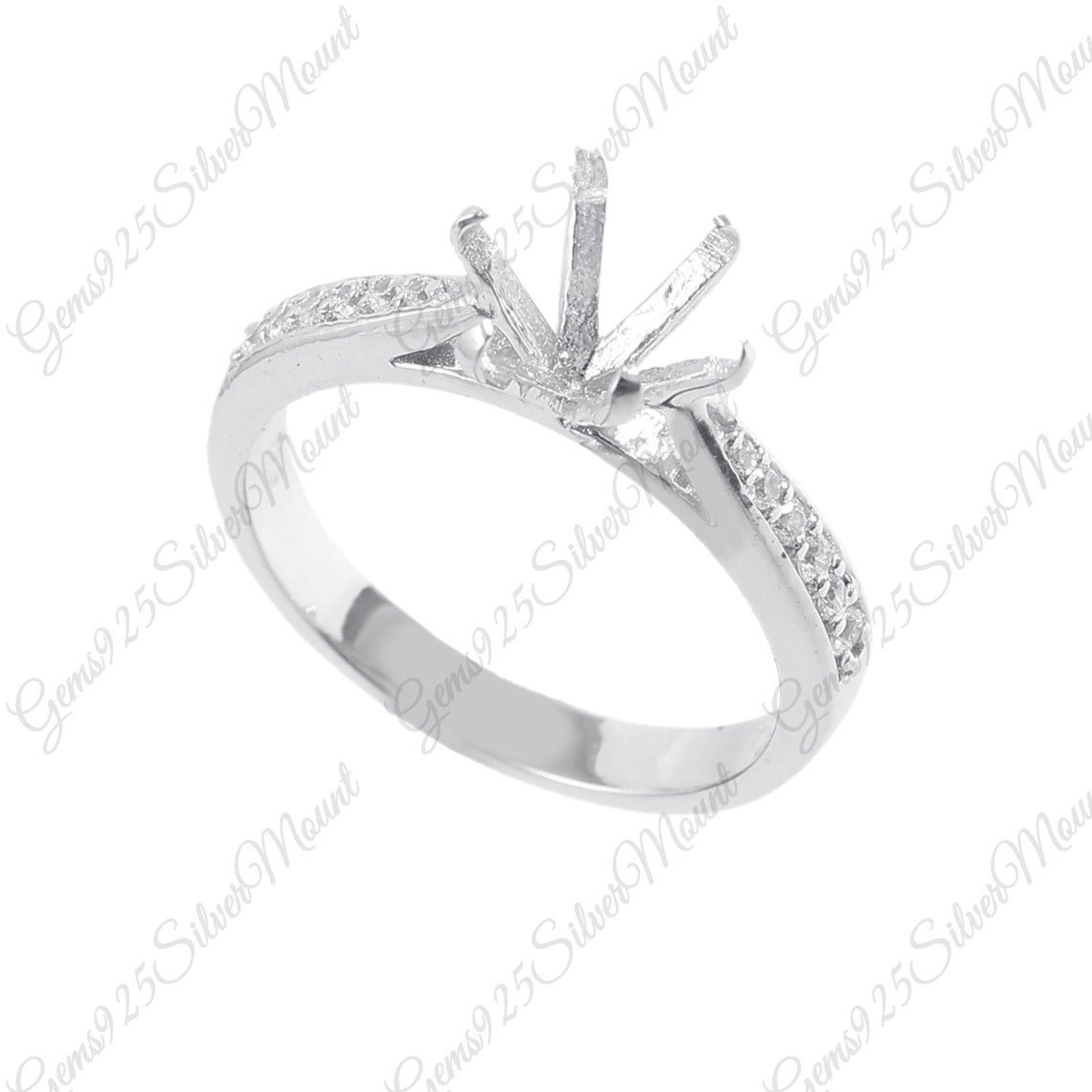 Semi Mount Ring 925 Sterling Silver Jewelry Stone Setting Size - Etsy